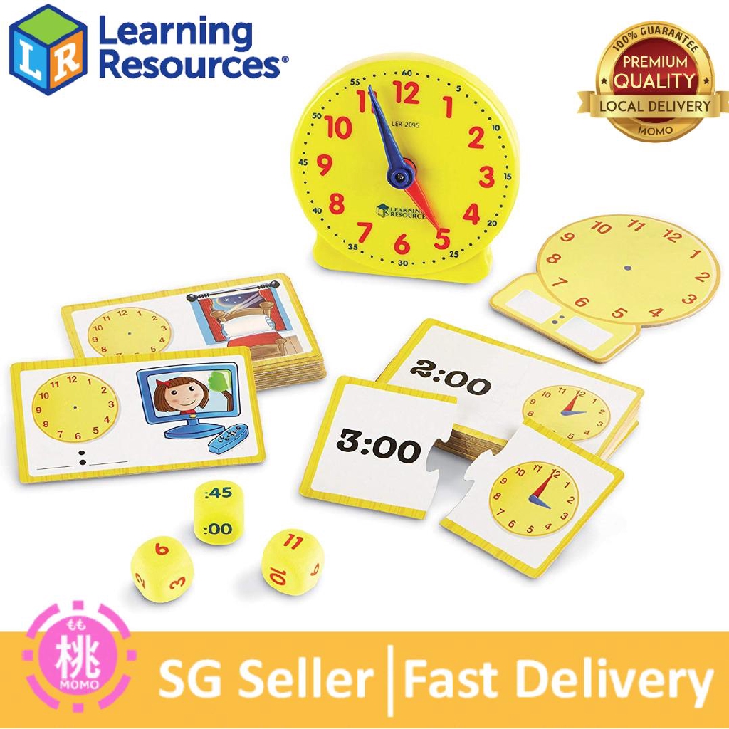 Learning Resources Time Activity Set, Analog Clock, Tactile Learning, 41 Pieces, Ages 5 ...