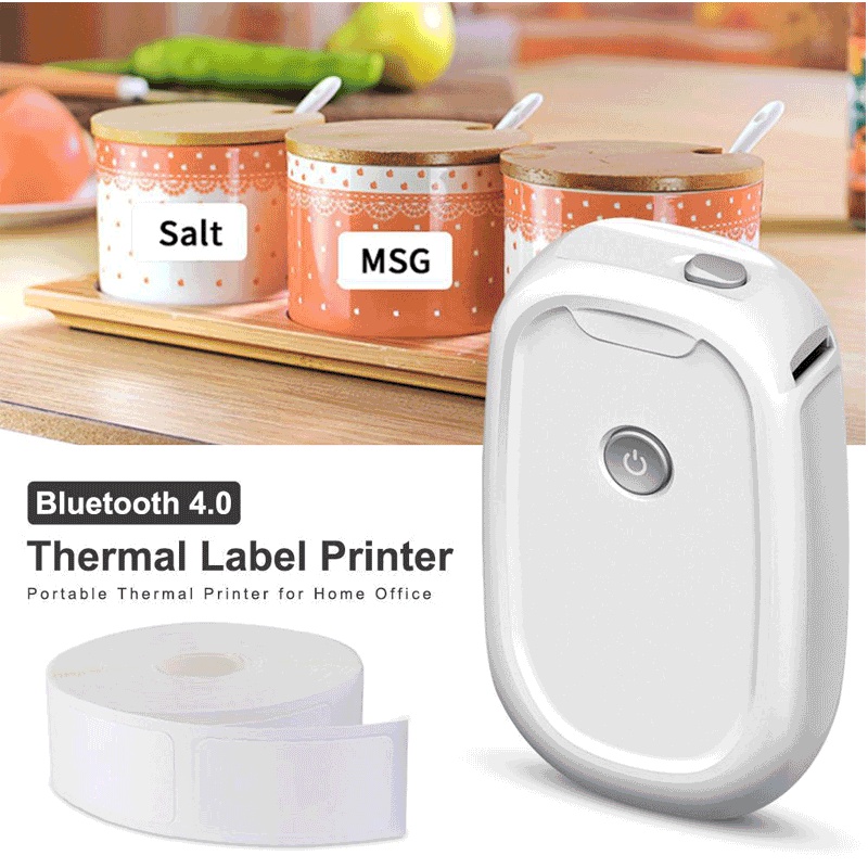 Portable Bluetooth Thermal Label Printer Inkless Label Maker Handheld ...