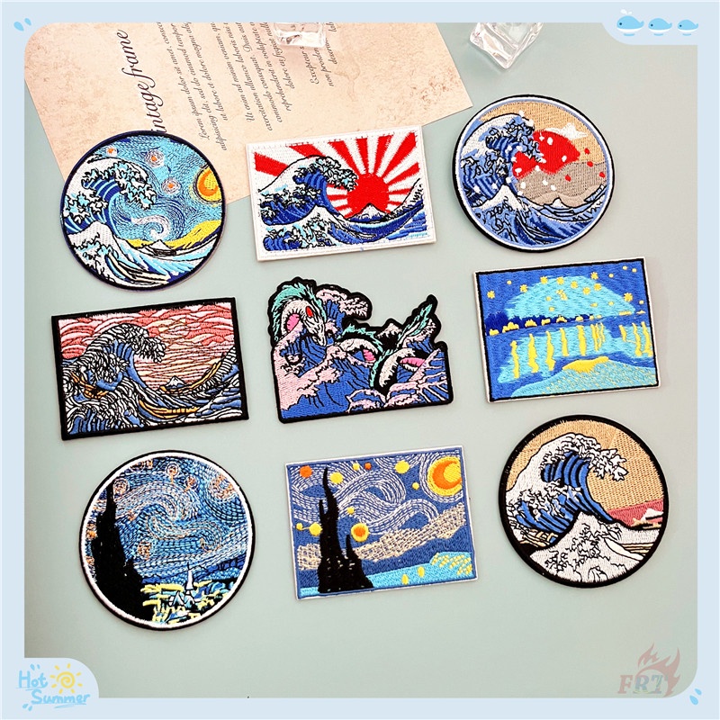 ♥ Art Collection - Starry Night / The Great Wave Self-adhesive Sticker ...