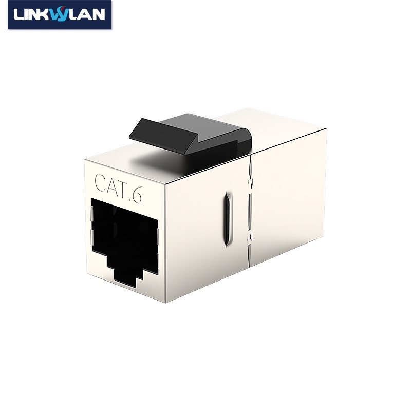 RJ45 Cat5e Cat6 Cat6a Female Keystone Adapter Shielded Inline Coupler Network Cable Extension ...