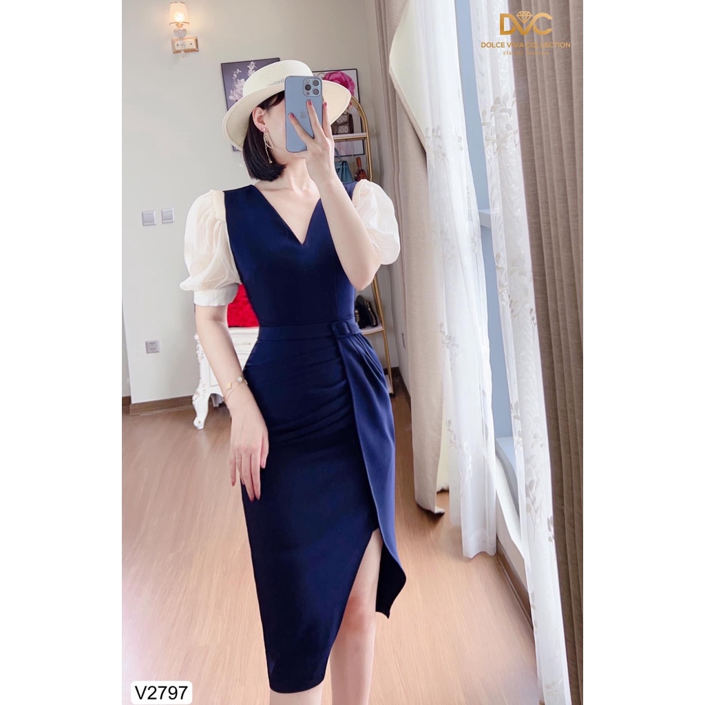 High-end design dress DVC body blue V2797 | Shopee Singapore
