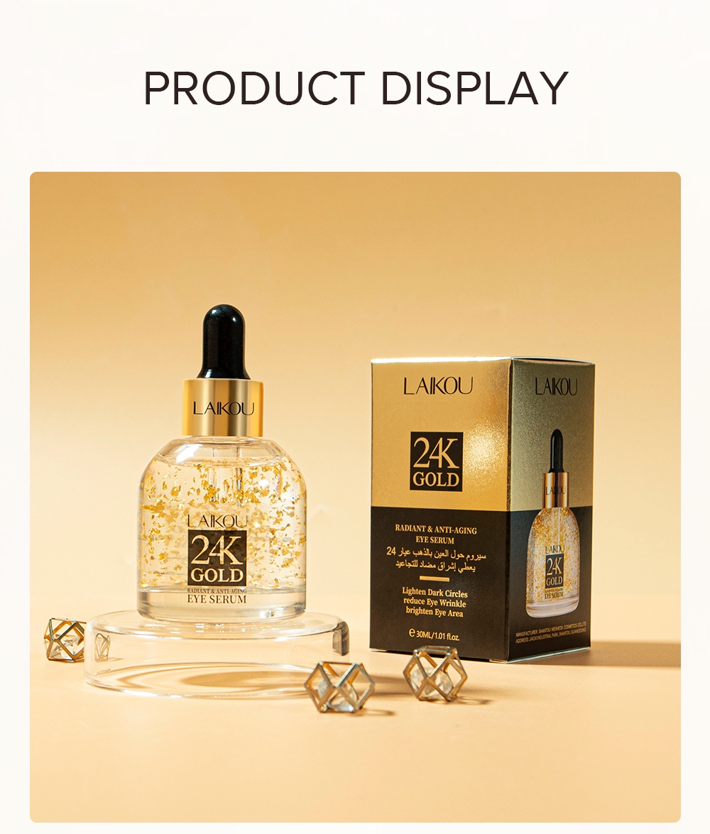 LAIKOU 24k Gold Radiant Anti-Aging Eye Serum Brightening Lighten Dark ...
