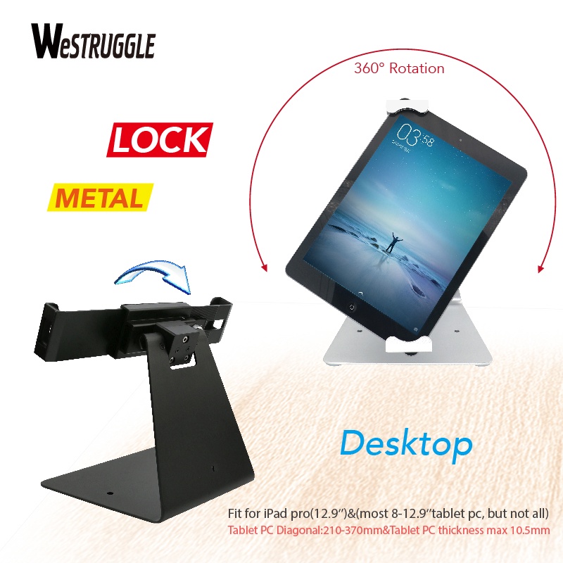 Desktop Anti-Theft Security Kiosk Stand Holder for Most 7 to 13 Inch ...