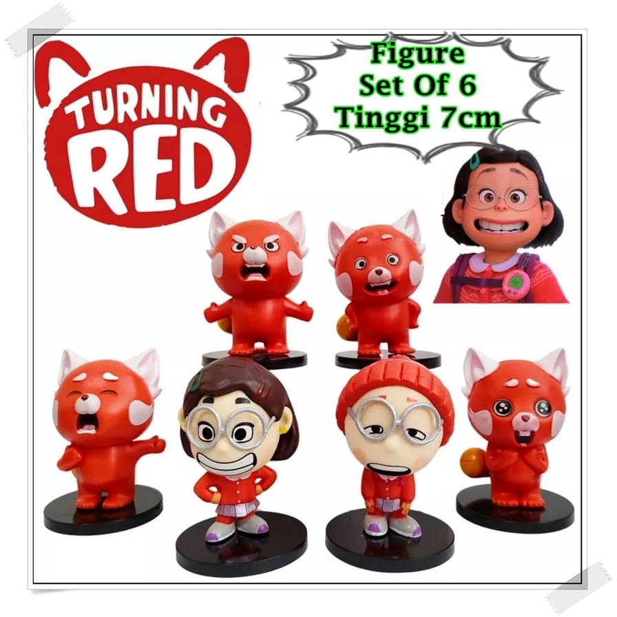 Toy Figure Turning Red Set Of 6 Pcs Cake Topper | Shopee Singapore