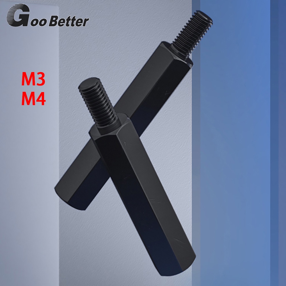 M3 M4 Black Male-Female Nylon Standoff Space PCB Spacer Studs Standoff ...