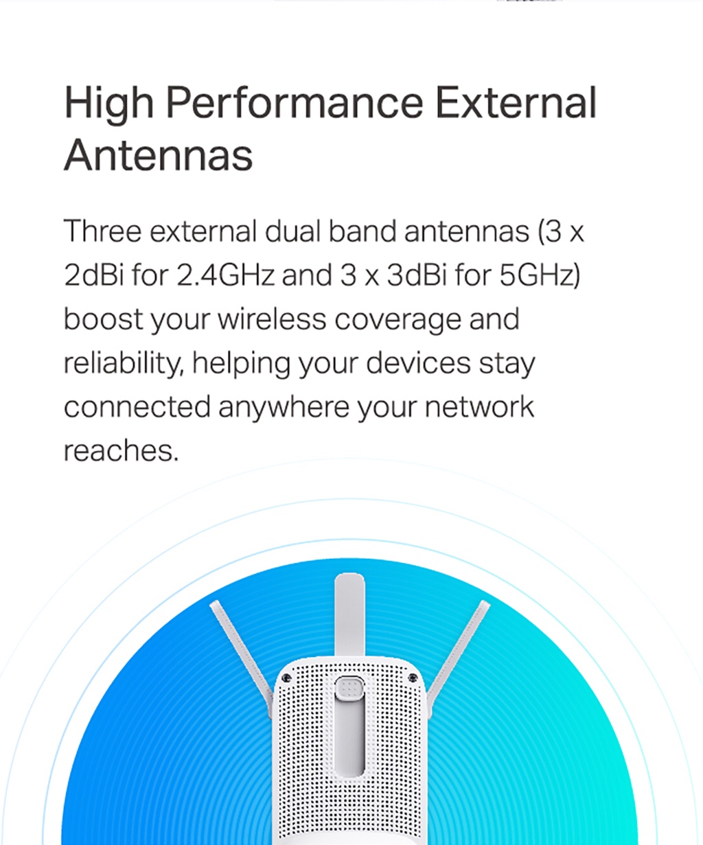 TP-Link Dual Band Gigabit MU-MIMO Wireless Wi-Fi Extender/Booster with ...