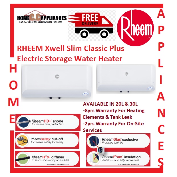 RHEEM Xwell Slim XS-20/30 Classic Plus Electric Storage Water Heater ...