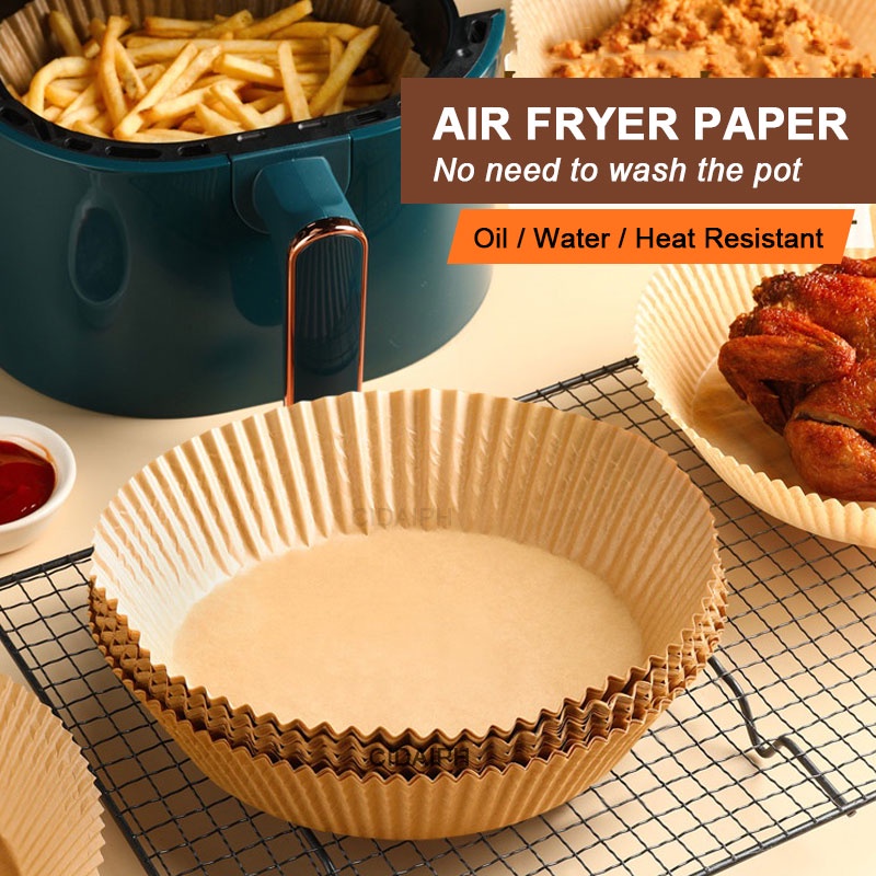 100pcs 20cm Air Fryer Disposable Baking Papers Non-Stick Steamer Round ...