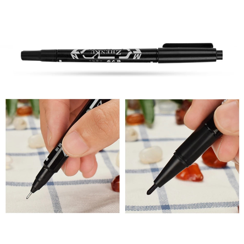 1pcs colored dual tip 0.5/1 mm fast dry permanent sign marker pens for ...