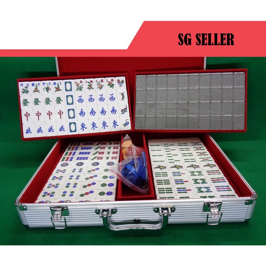A1 Size Dark Silver Crystal Mahjong Set With Aluminum Case (Free ...