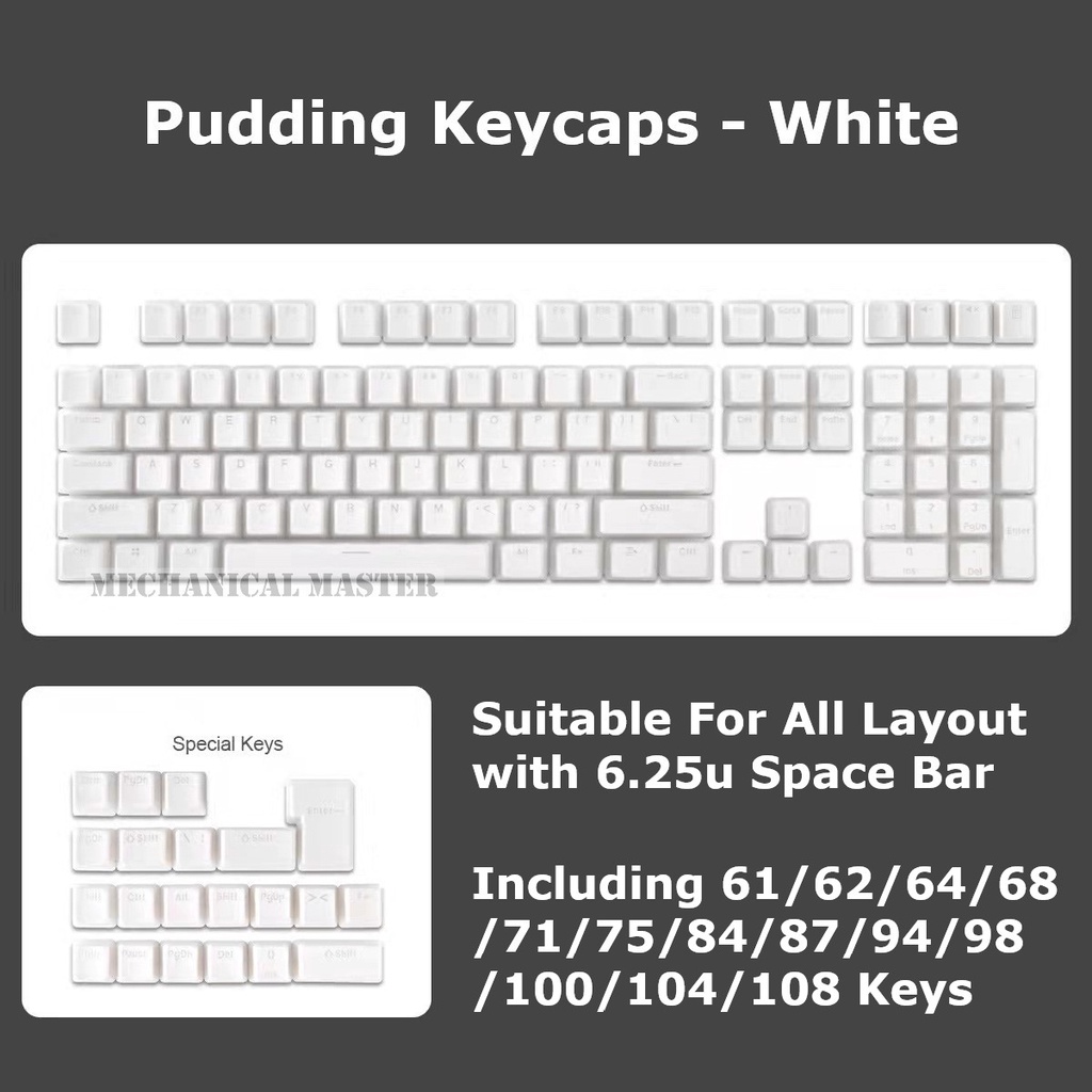 Pudding Keycaps PBT Double Shot Injection Keycap Mechanical Keyboard ...