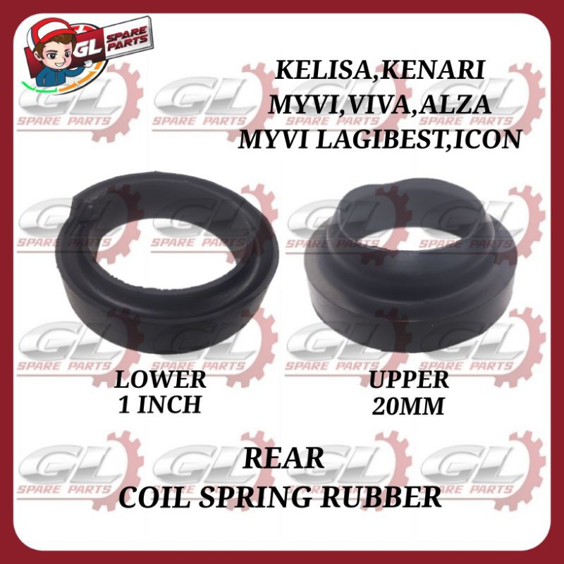 COIL SPRING RUBBER (REAR/LOWER)(REAR/UPPER)(1") PERODUA MYVI VIVA ALZA ...