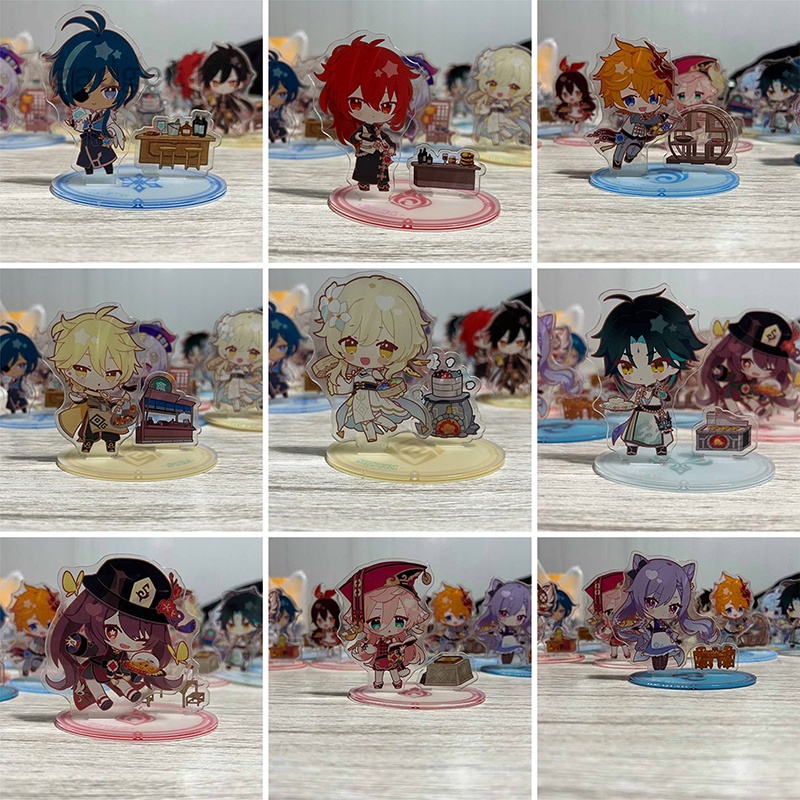 Anime Genshin Impact Desktop Stand Double Insert Acrylic Figure Model ...
