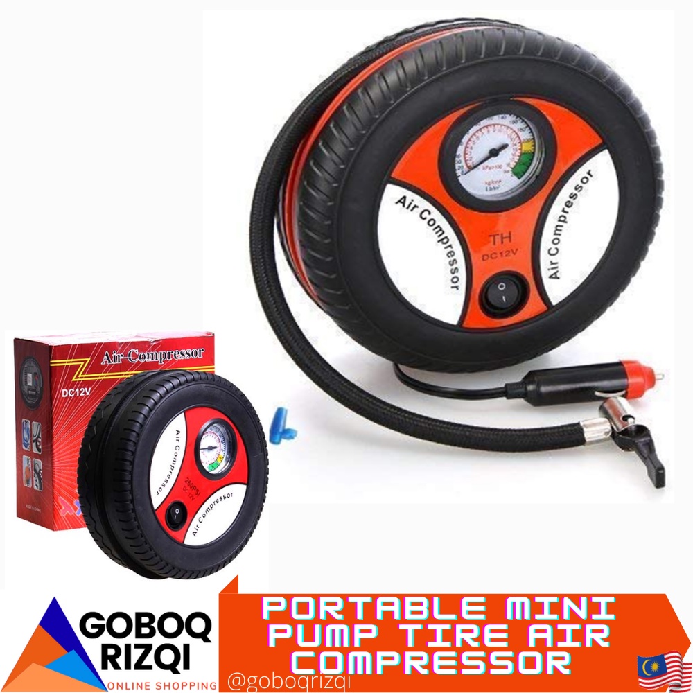 Pam Angin Tayar Kenderaan Ringan Kereta Portable 12V Mini Electric Air ...