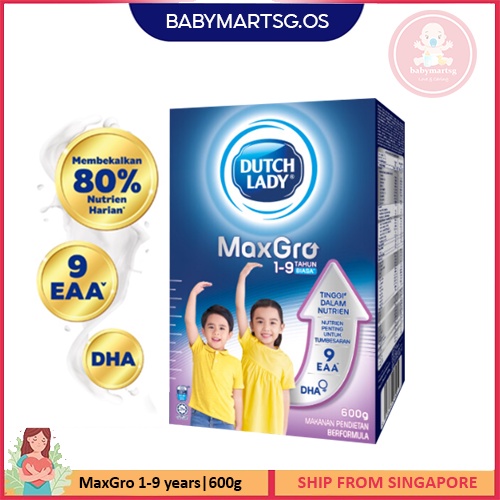 Dutch Lady MaxGro 1-9 years 500g-600g babymartsg.os | Shopee Singapore