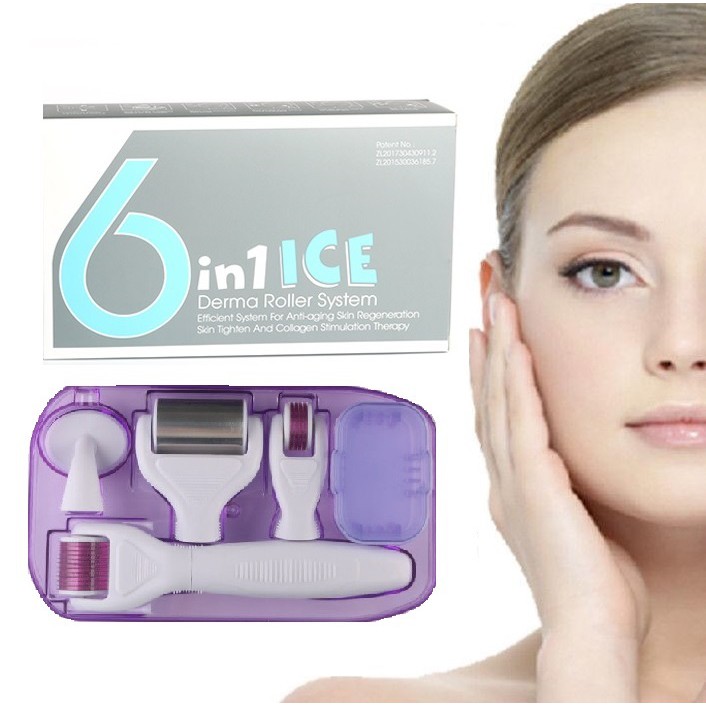 6 In1 Ice Derma Roller Micro Needle Skin Care Facial Massage Anti Acne ...