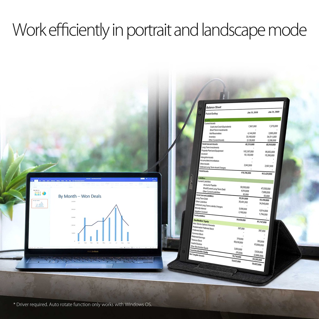 ASUS ZenScreen MB166B Portable USB Monitor- 15.6 inch Full HD, IPS, USB ...