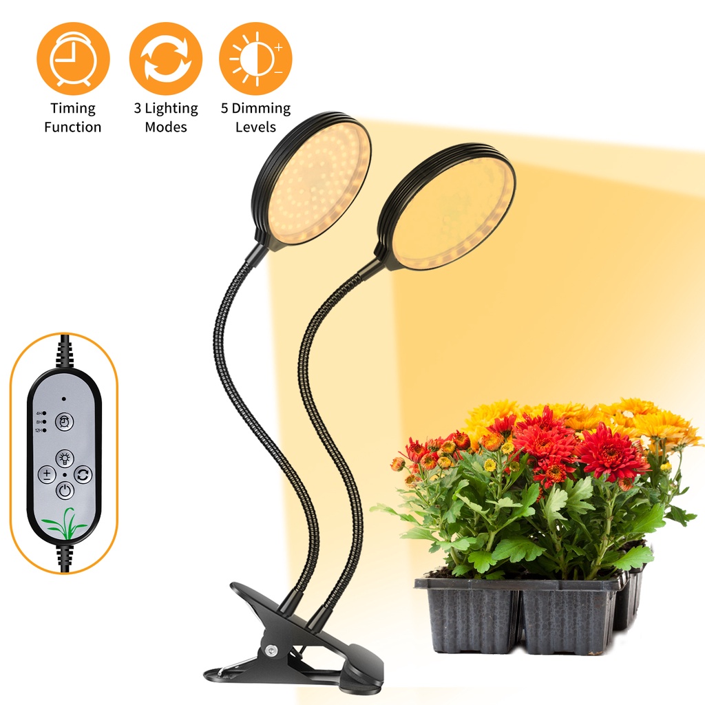 Round Red+Blue/Sunlight Plant Grow Light Full Spectrum Grow Phyto Lamp ...