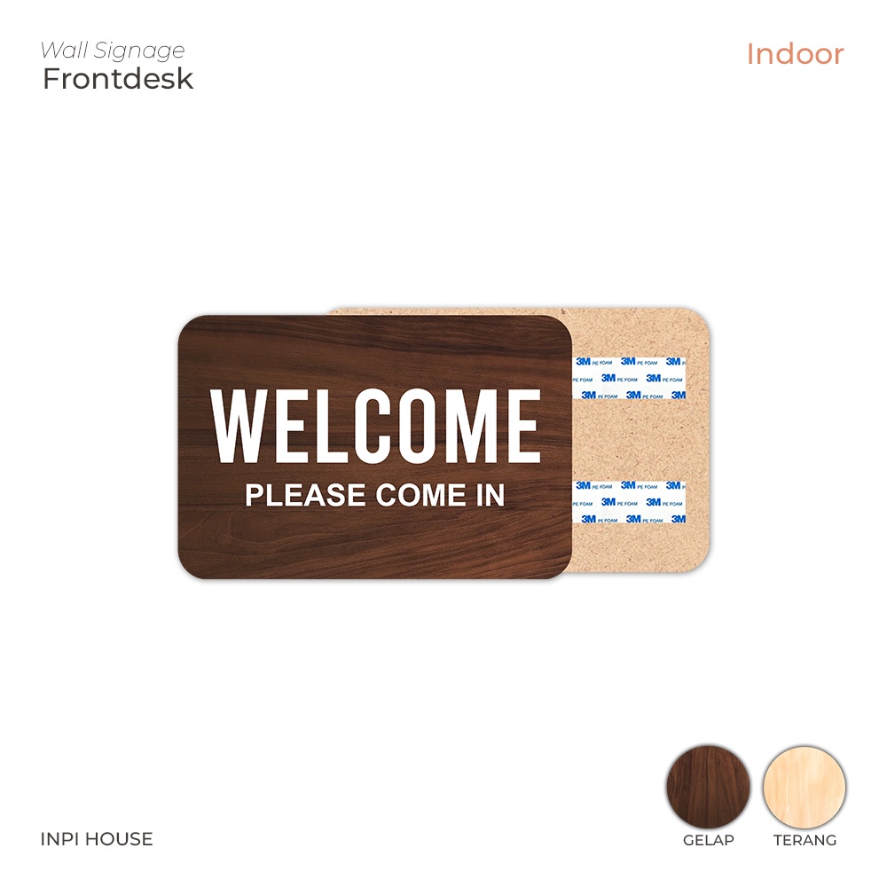 Welcome signage - welcome please come in - Brown | Shopee Singapore