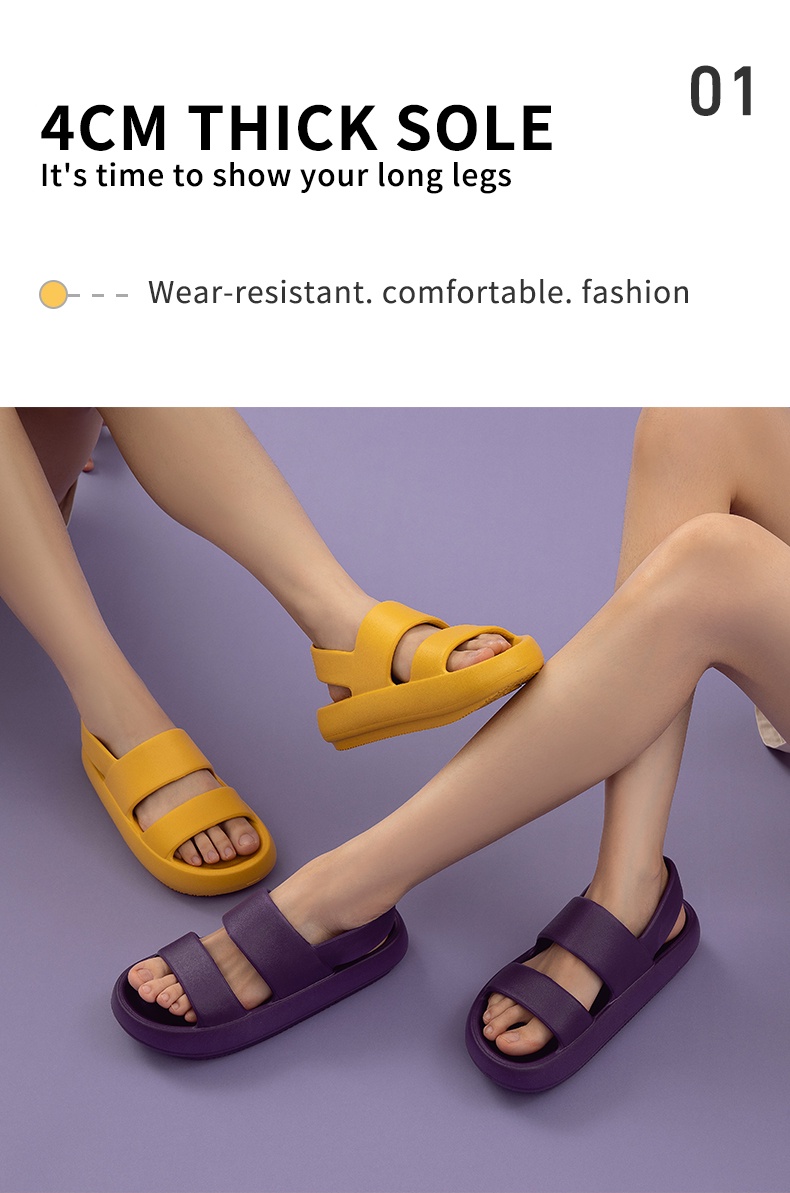 UTUNE Thick Bottom Sandals for Women Flat Shoes Summer Platform EVA ...