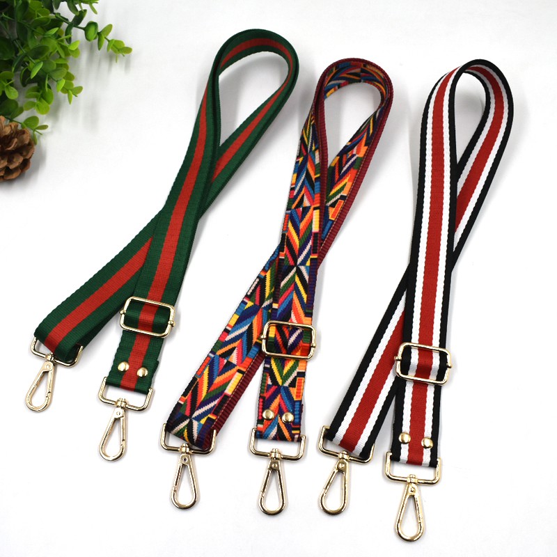 3.2cm wide band sub stripe pattern canvas adjustable messenger bag rope ...
