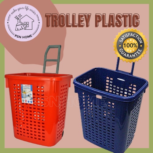 Toyogo Shopping Trolley Cart Laundry Basket With Wheel Troli Plastik ...