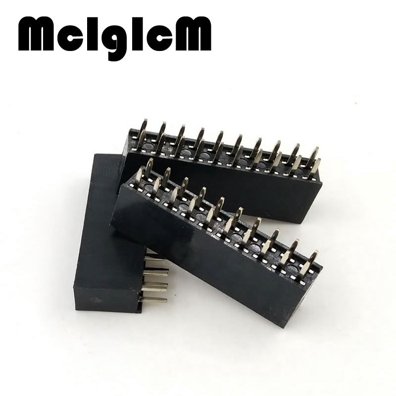 Mcigicm400pcs female pin header 2x10 pin 20 pin 2.54mm pitch straight ...
