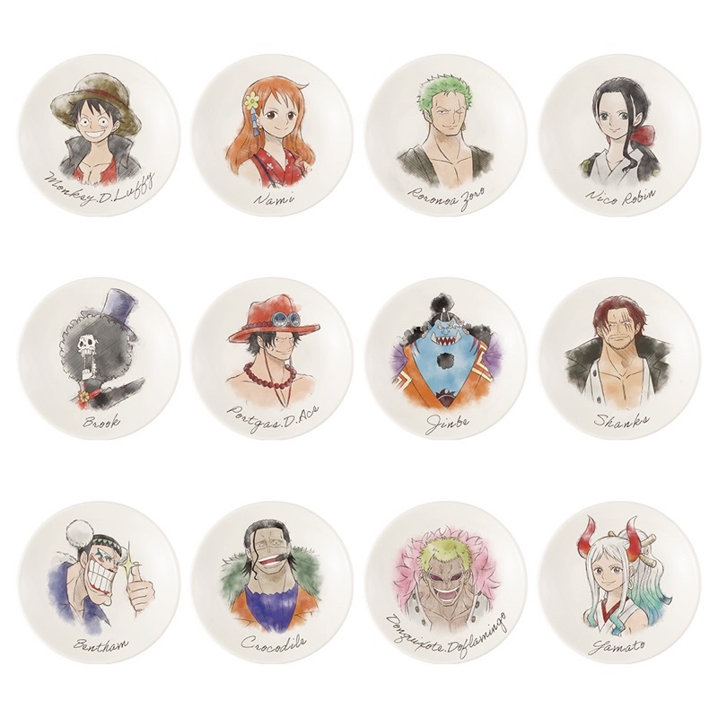 one piece anniversary vol 100 kuji plates Jinbe nami zoro robin luffy ...