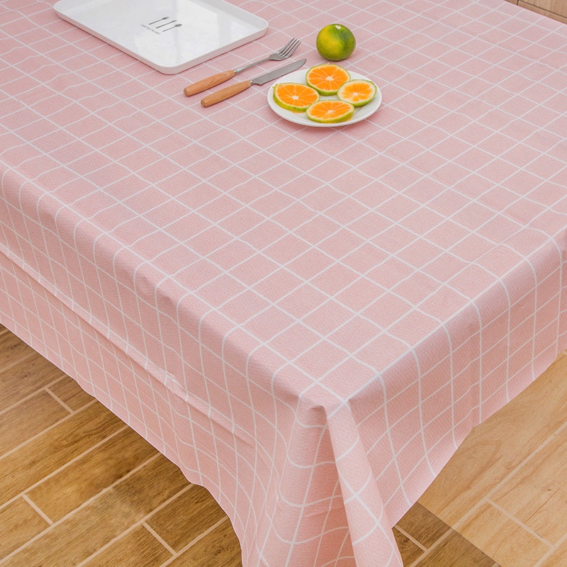 Grid Printed Tablecloth Kitchen Waterproof Table Colth Cover Mat ...
