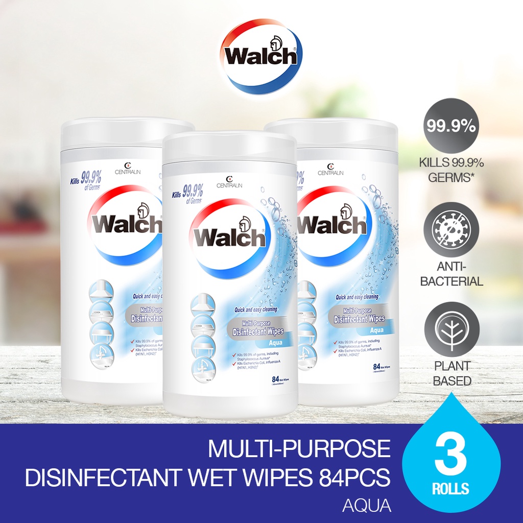 Walch® Multi-Purpose Disinfectant Wet Wipes 84pcs x 3 Rolls | Shopee ...