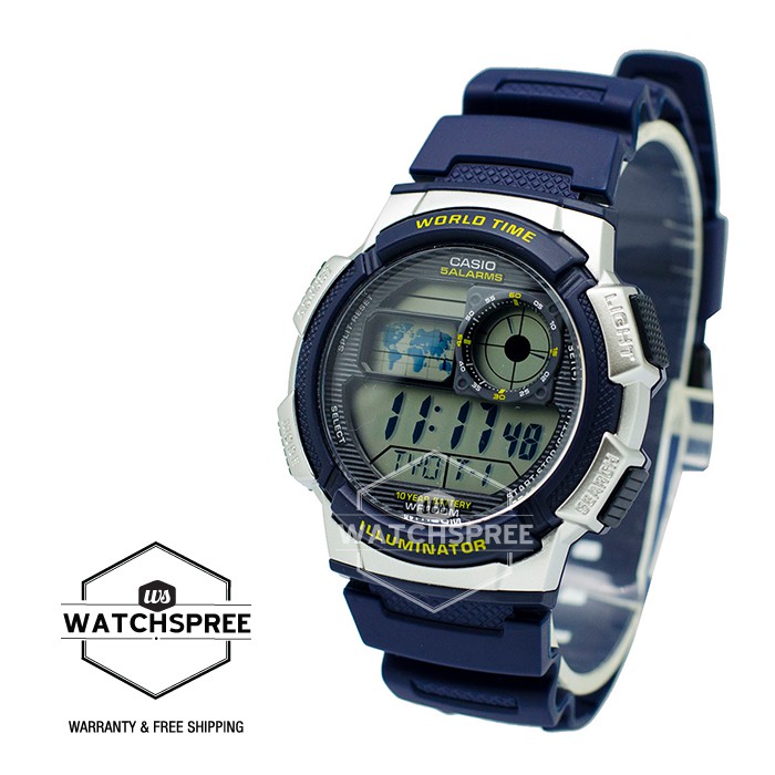 [Watchspree] Casio Men's Standard Digital Navy Blue Resin Band Watch ...