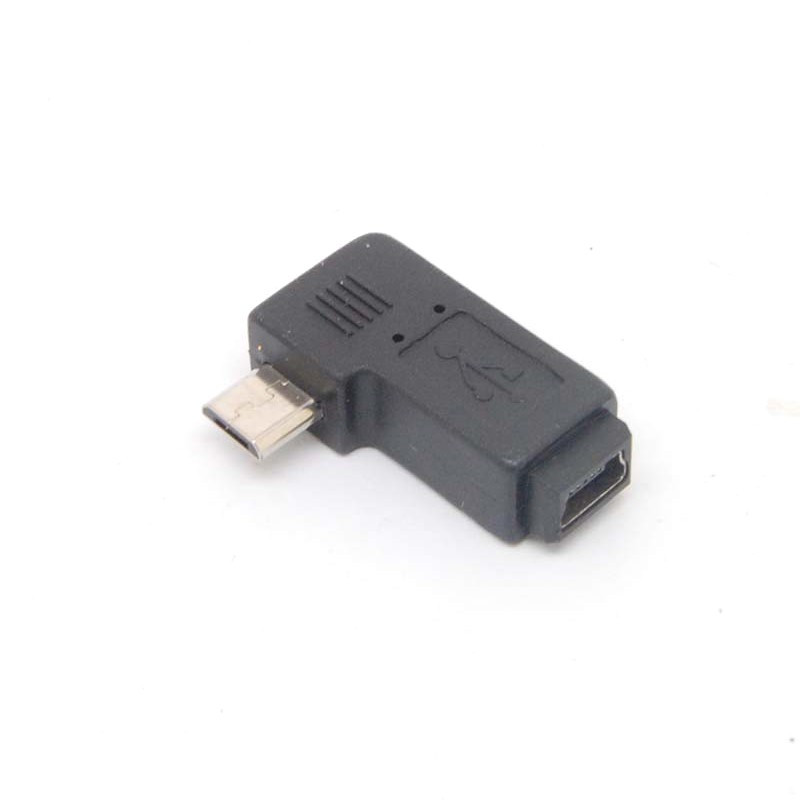 Left/Right Angle Micro Usb 2.0 Type-B Male To Mini Usb 2.0 Female ...