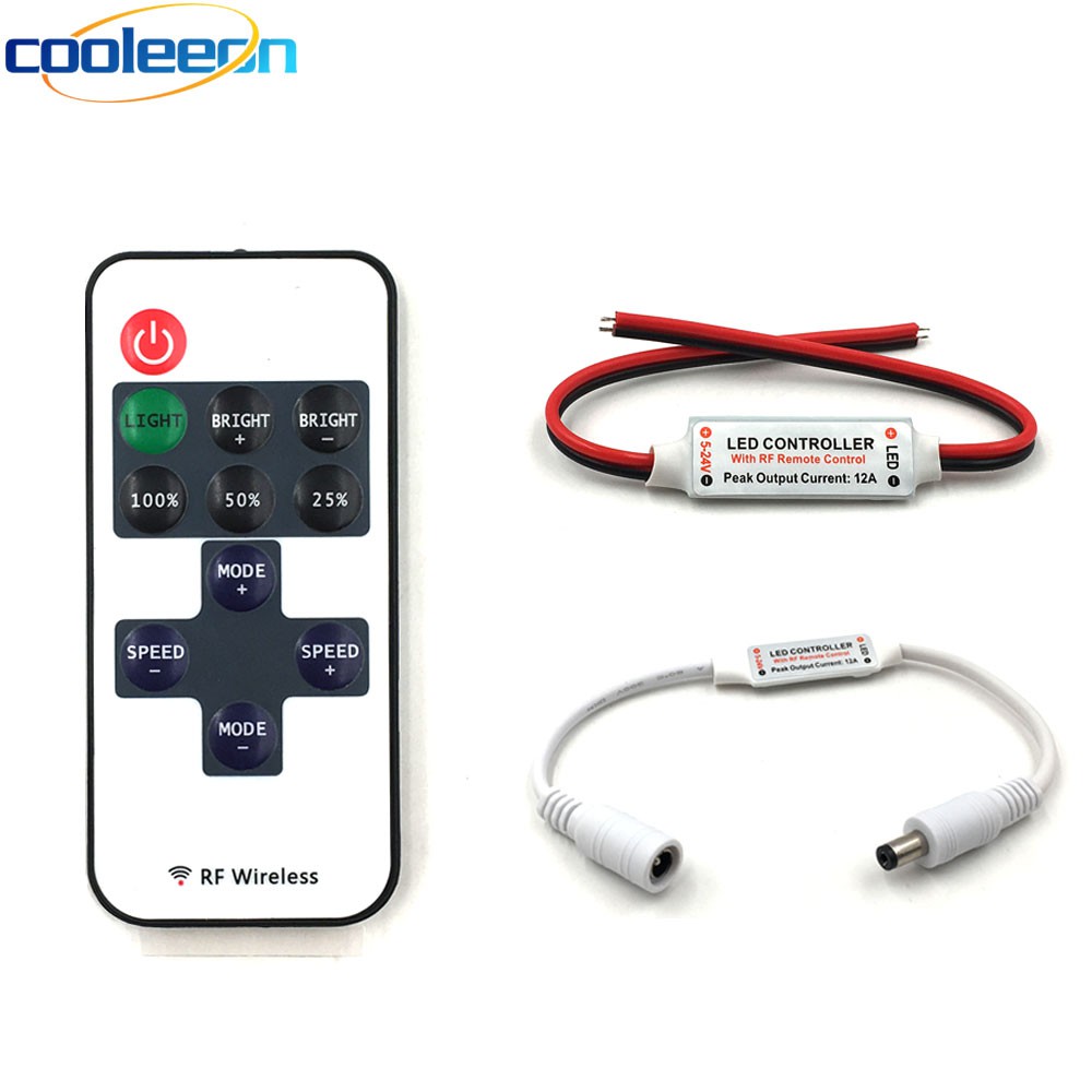 5-24V RF Wireless Remote Controller Single Color Dimmer 5V 12V 24V for ...