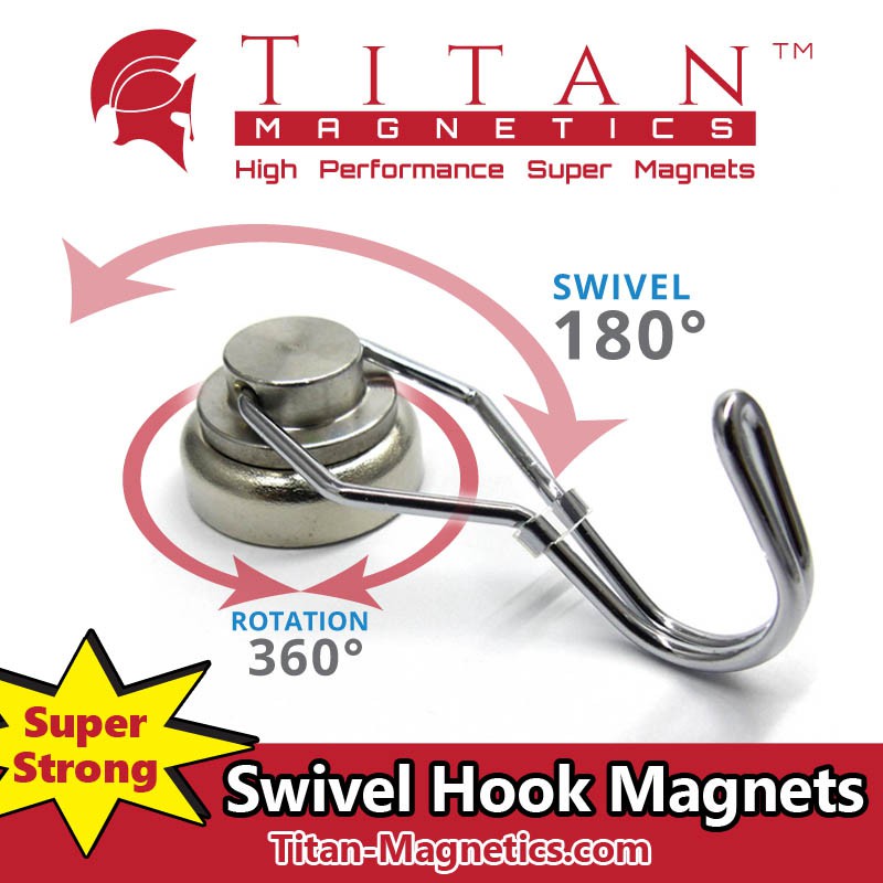 Strong Hook Magnet Swivel Magnetic Hook Hanging Neodymium Magnet 360 ...