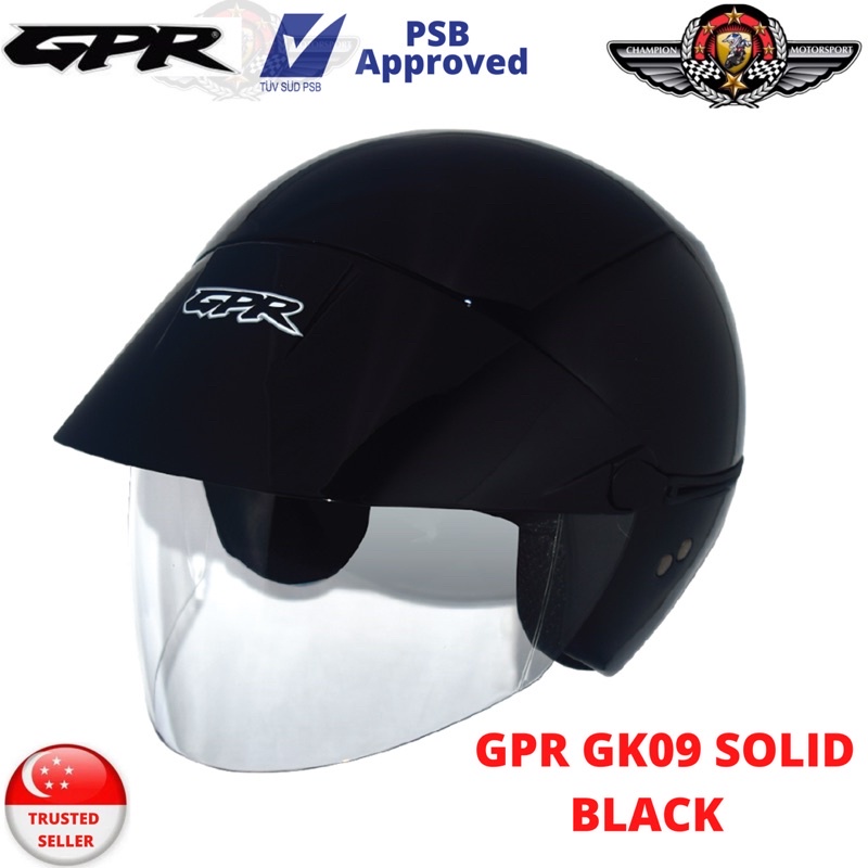 GPR Helmet GK09 Solid Black (PSB Approved) | Shopee Singapore
