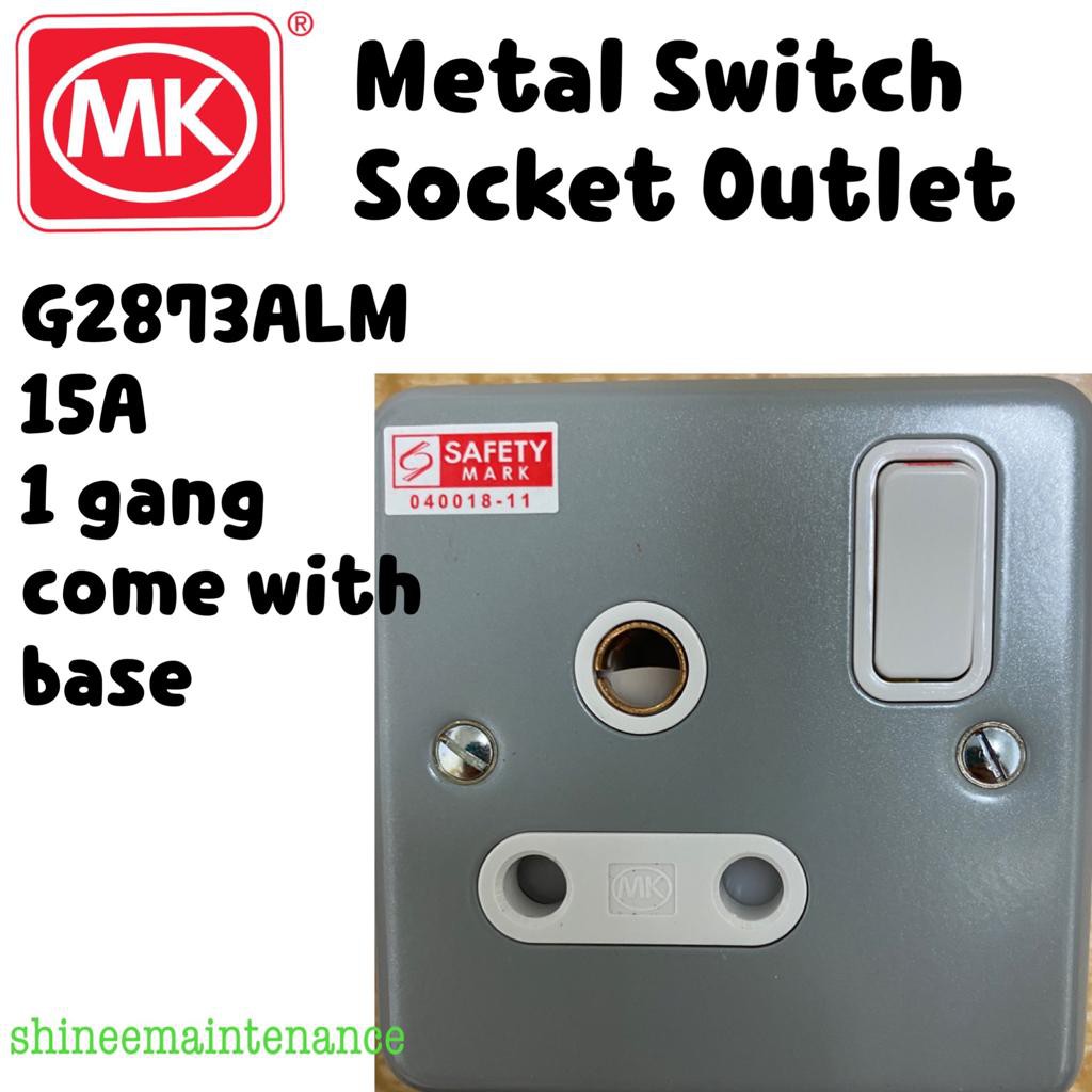 [2pc bundle!] MK Metal Clad Switch Socket Outlet 1 Gang with base 15A ...