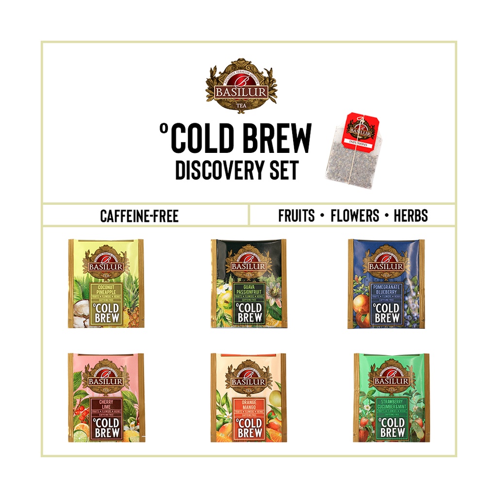 Basilur Caffeine-free Cold Brew Discovery Set (6 Assorted Sachets ...