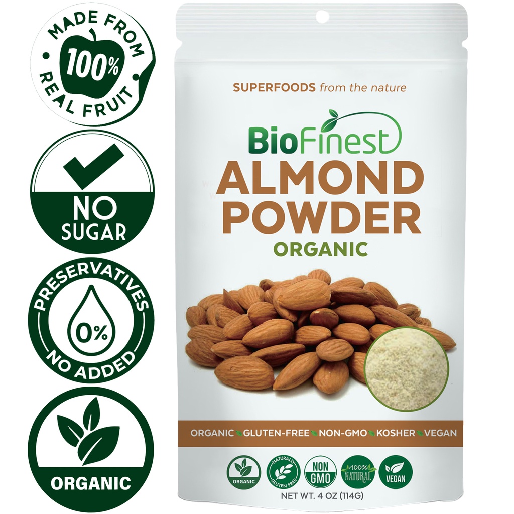 Biofinest Almond Powder Extra Fine Ground Organic Superfood 114g ...