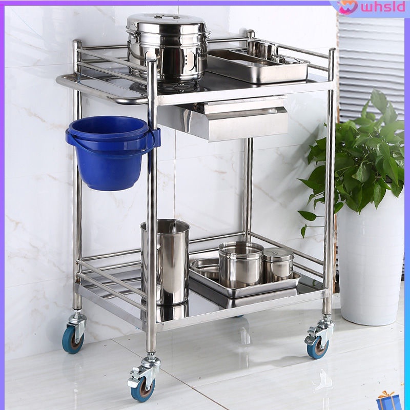 Cart Stainless Steel Treatment Car Two-Layer Instrument Table Hospital ...