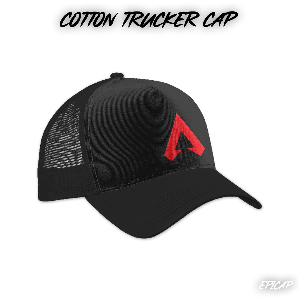 Apex Legends Emblem Red Logo Gaming Design Print Black Cotton Trucker ...