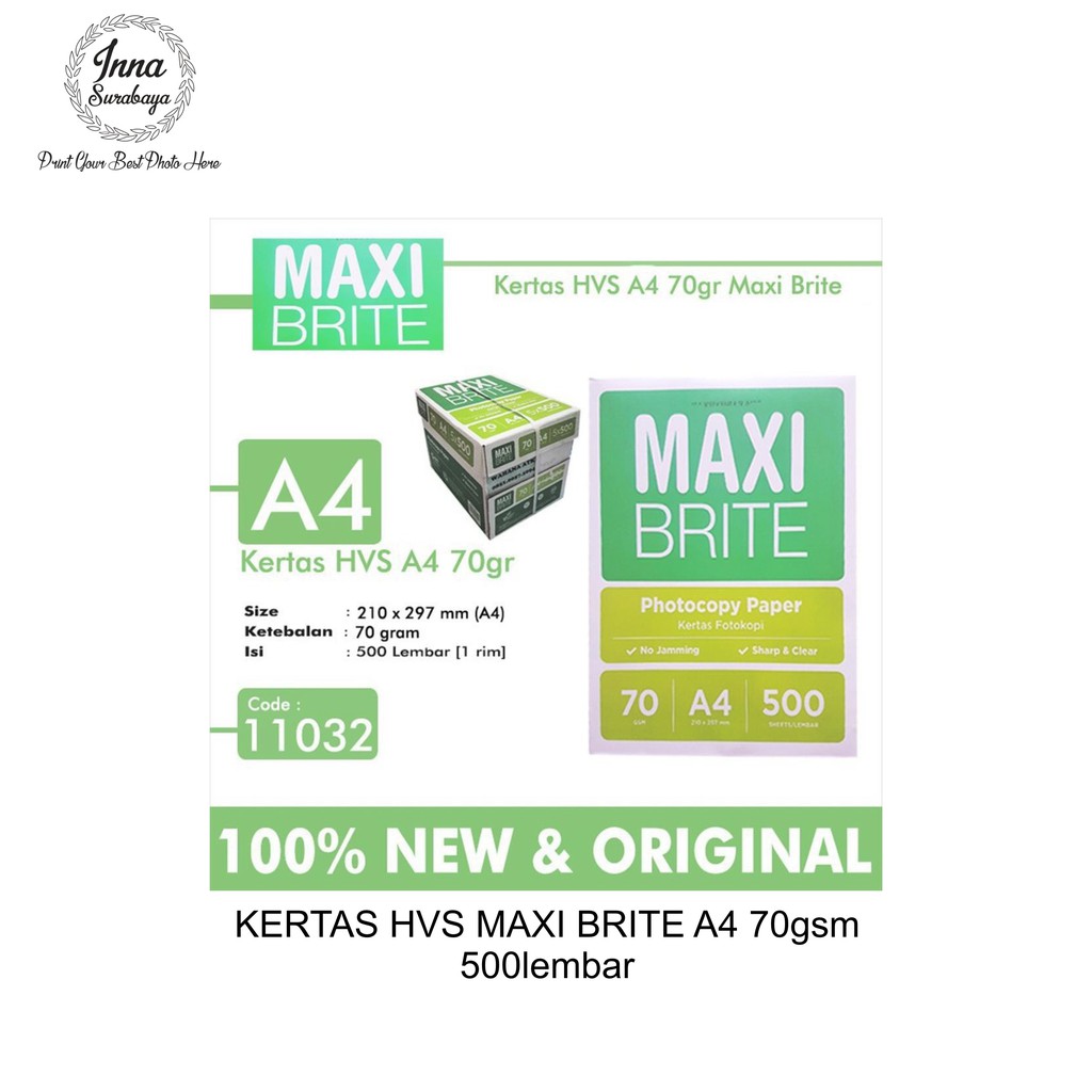Hvs Paper A4 70gr 70gsm 70g sm MAXI BRITE | Shopee Singapore
