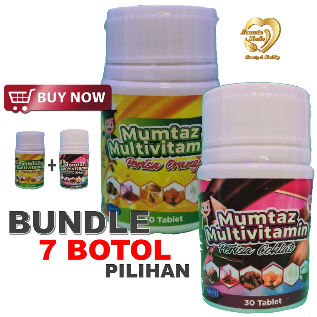 BUNDLE 7 BOTOL CAMPURAN MUMTAZ MULTIVITAMIN [VITAMIN C] PLUS SUSU ...