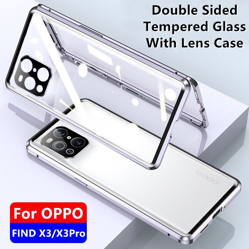 OPPO Find X6 X3 X5 Pro Double Sided Glass Flip Phone Case Magnetic ...