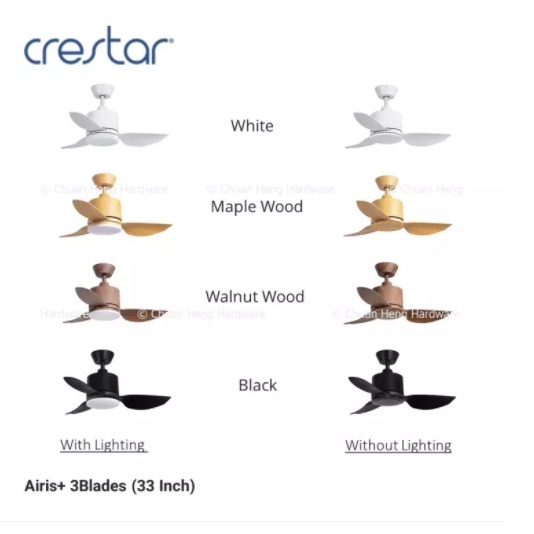 Crestar Airis+ 33" Ceiling Fan (3 Blades) | Shopee Singapore