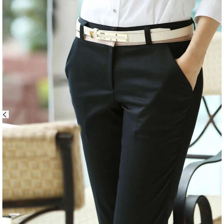 ☸Women long pants office lady business work wear formal suit pants ...