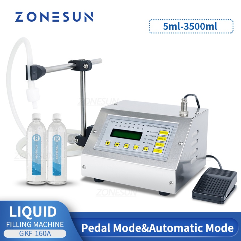 ZONESUN GFK-160A Digital Liquid Filling Machine Electric with Diaphragm pump 5ml-3500ml Beverage ...