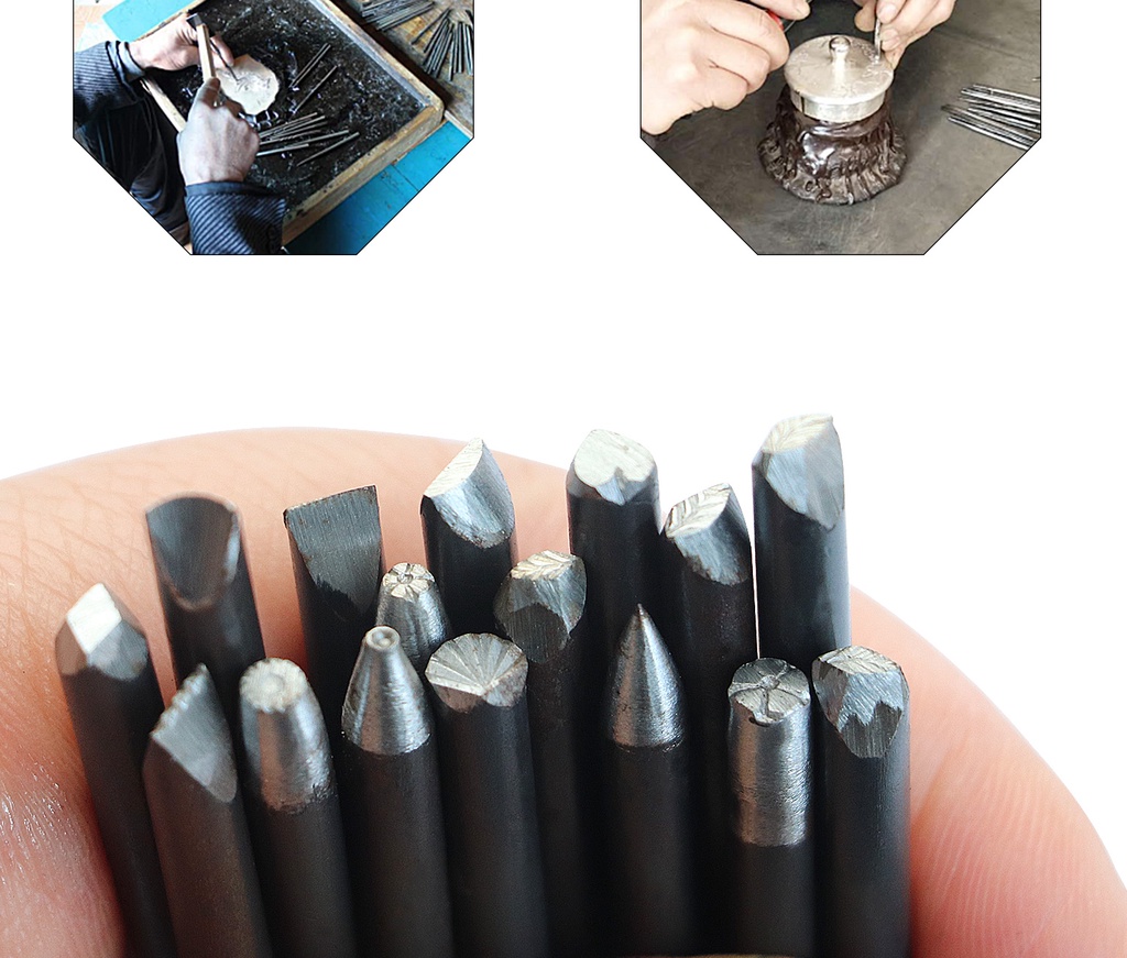 Jewellery Engraving Burin Gold Flower Anvil Burin Knife 20pcs Set Burin ...