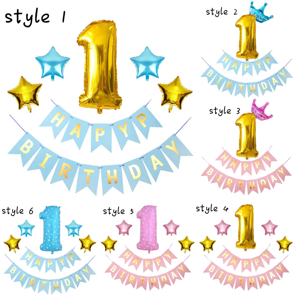 1st Happy Birthday Confetti Balloons Foil Number Balloons First Baby ...