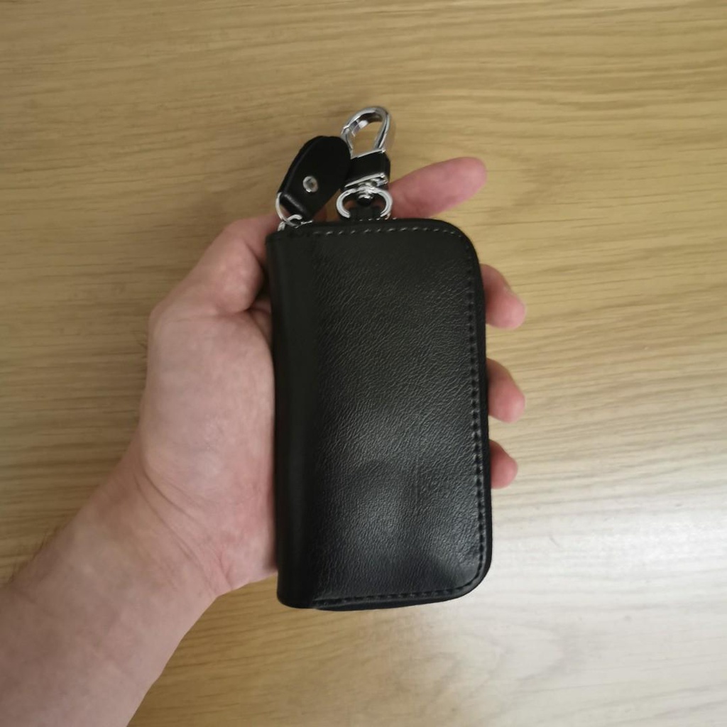 Functional Black Leather Key Pouch | Shopee Singapore