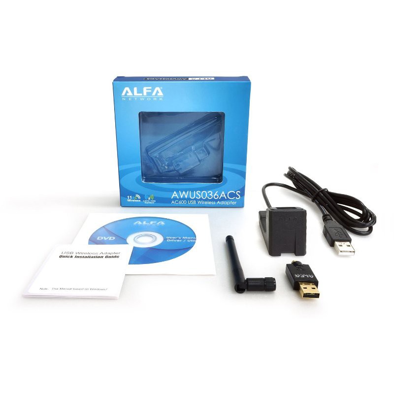 Alfa AWUS036ACS 802.11ac 433Mbps Dual Band Long Range WiFi USB Adapter ...